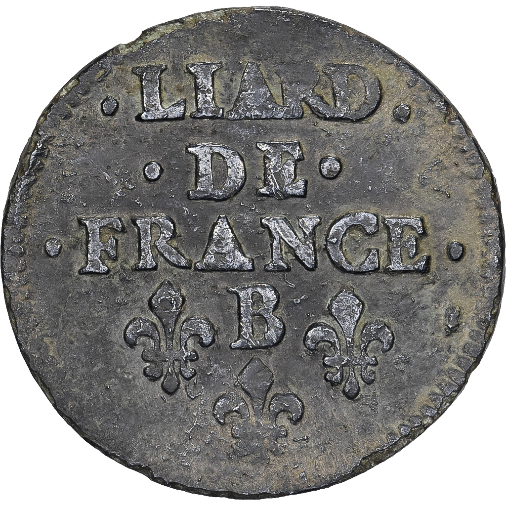 France, Louis XIV, Liard, Liard de France au buste juvénile, deuxième type