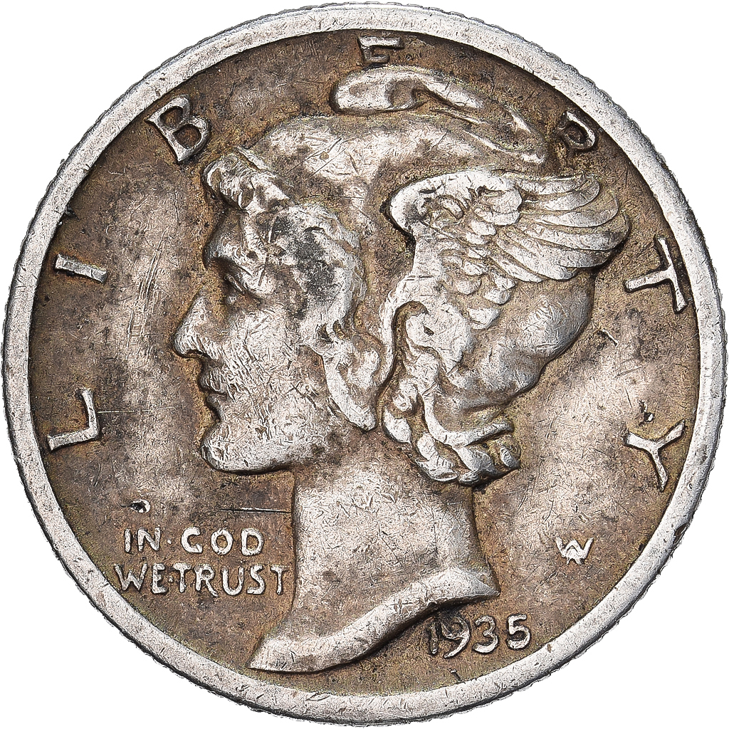 United States, Dime, Mercury, 1935, U.S. Mint, Silver, , KM:140