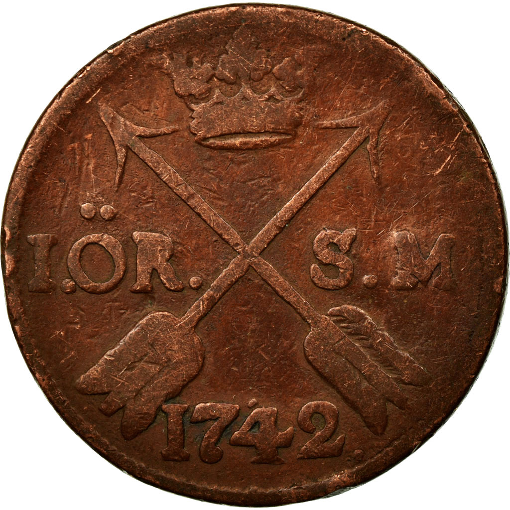 Coin, Sweden, Frederick I, Ore, S.M., 1742, , Copper, KM:416.1