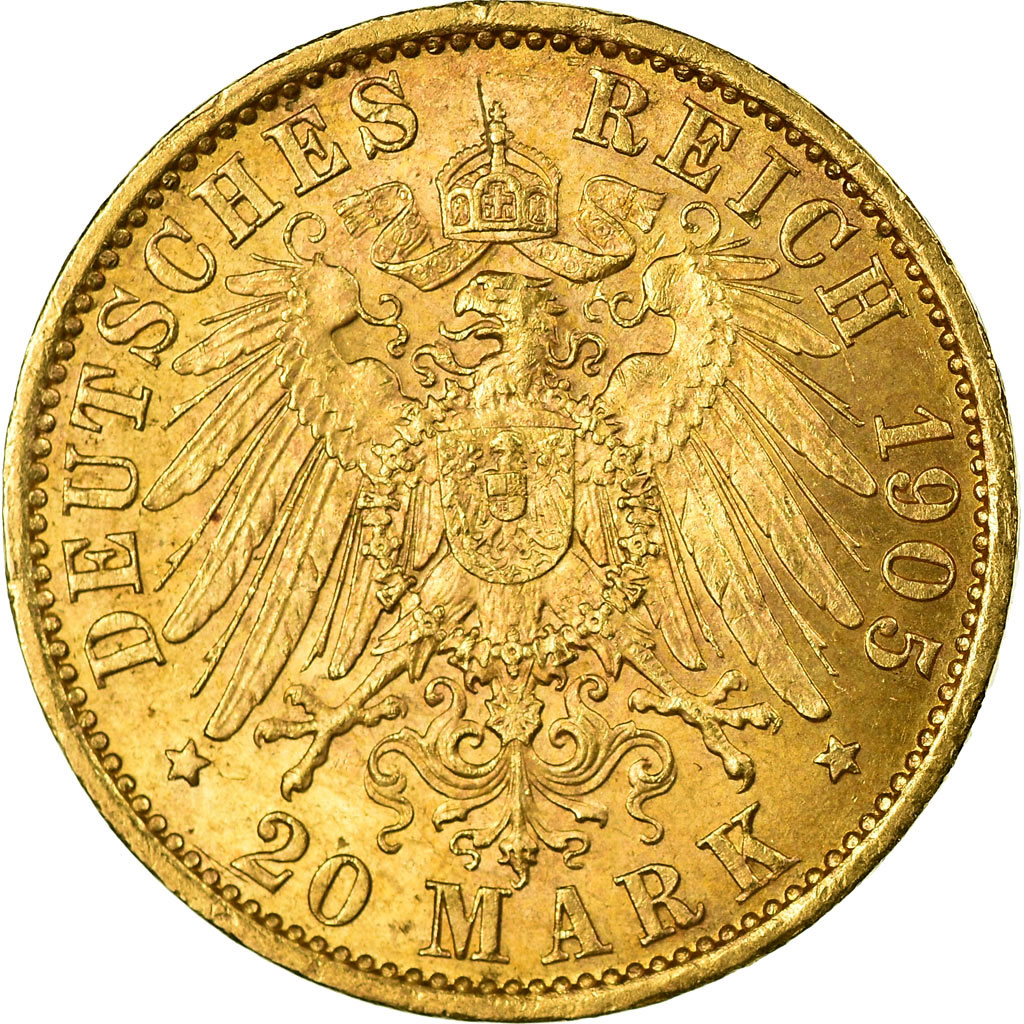 Coin, German States, PRUSSIA, Wilhelm II, 20 Mark, 1905, Berlin,