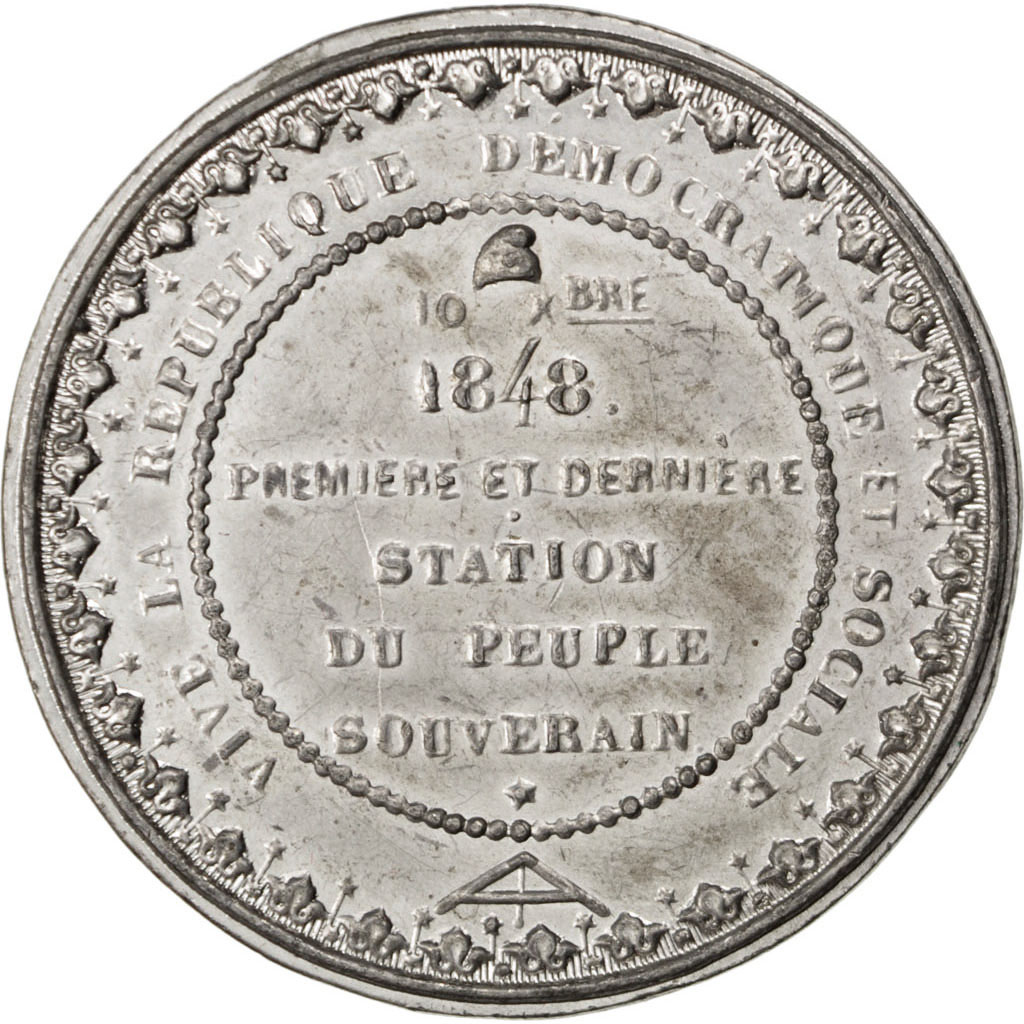 France, Medal, French Second Republic, Politics, Society, War, , Tin