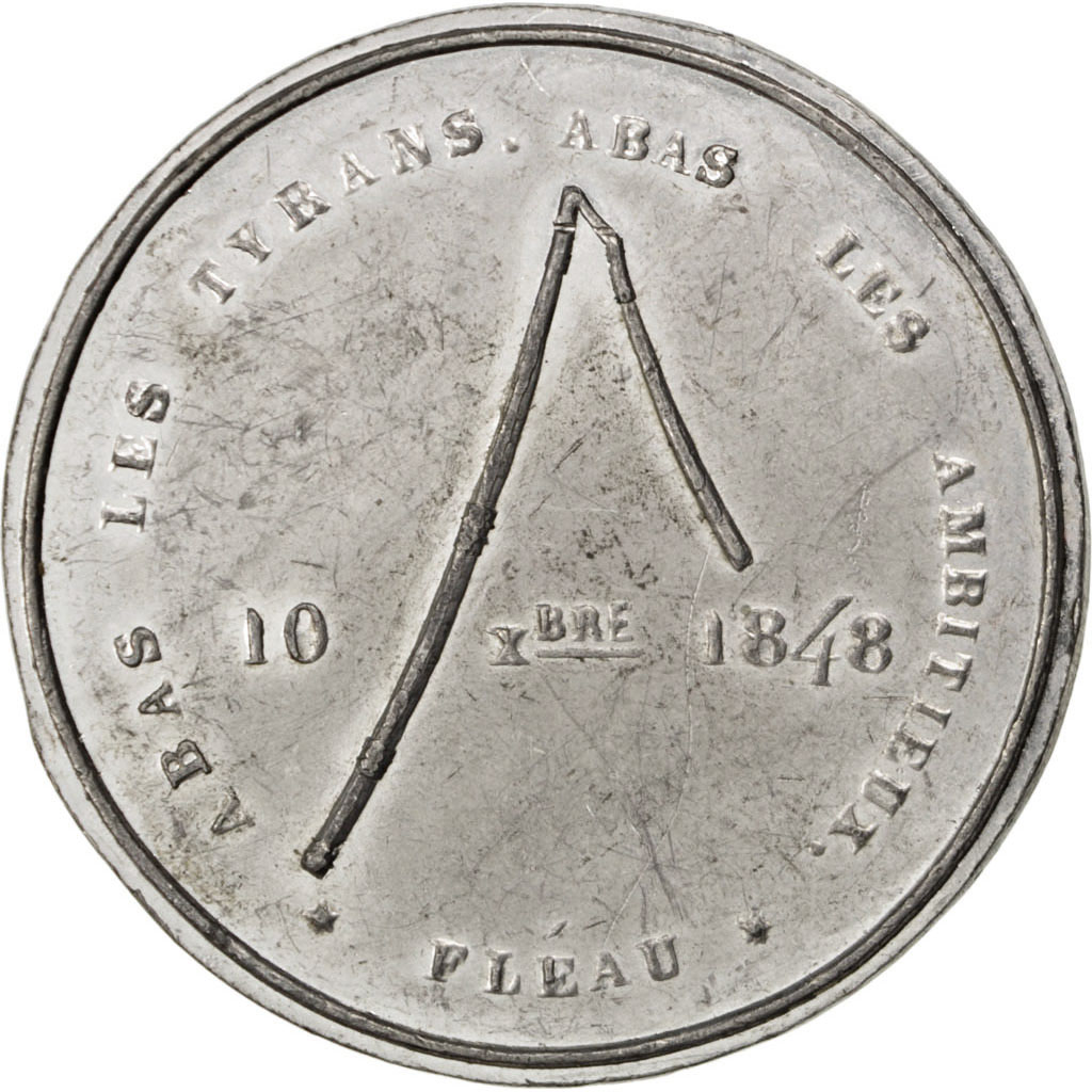 France, Medal, French Second Republic, Politics, Society, War, , Tin