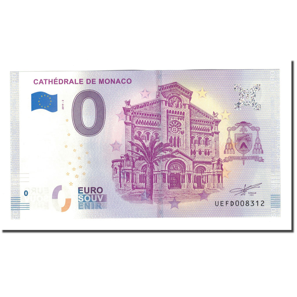France, Tourist Banknote - 0 Euro, 98/ Monaco - Cathédrale | Tokens ...