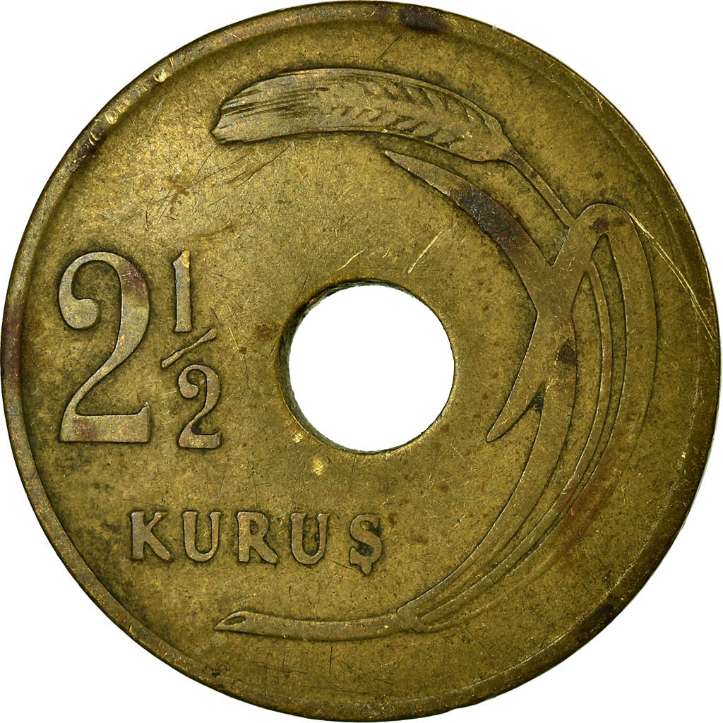 Coin, Turkey, 2-1/2 Kurus, 1949, , Brass, KM:885 | Asian and Middle ...