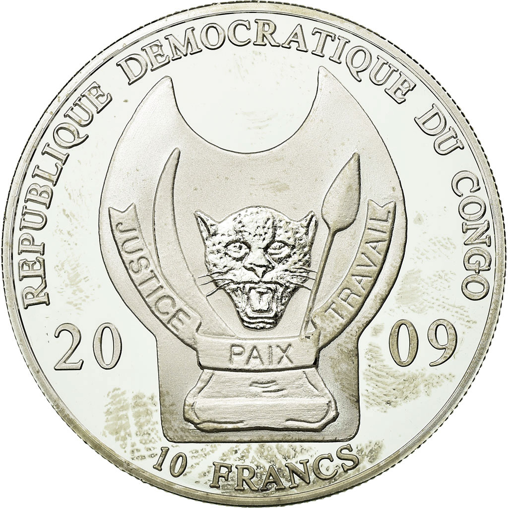 Coin, CONGO, DEMOCRATIC REPUBLIC, 10 Francs, 2009, , Silver Plated Copper