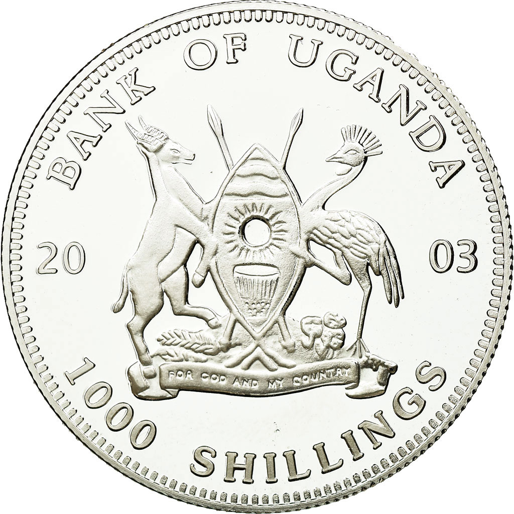 Coin, Uganda, 1000 Shillings, 2003, , Silver Plated Bronze, KM:102