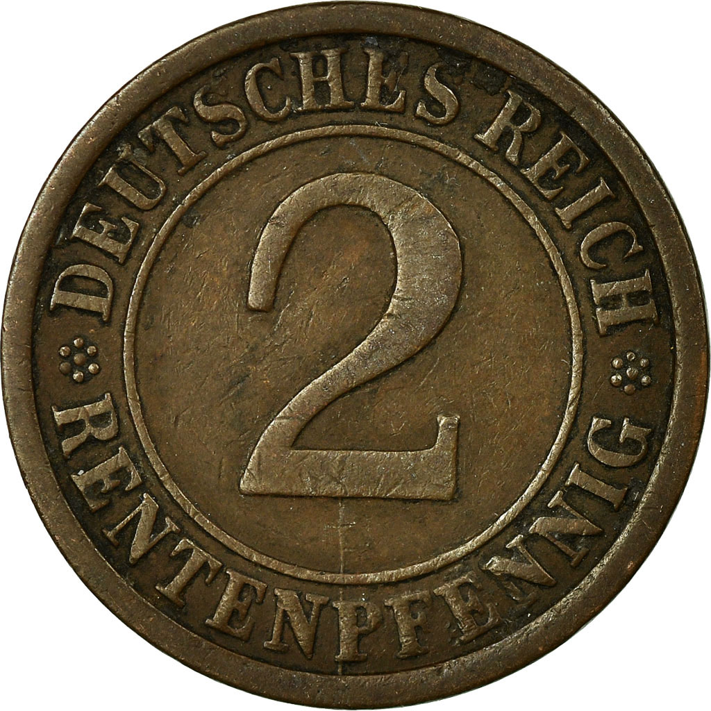 Coin, GERMANY, WEIMAR REPUBLIC, 2 Rentenpfennig, 1924, Berlin,