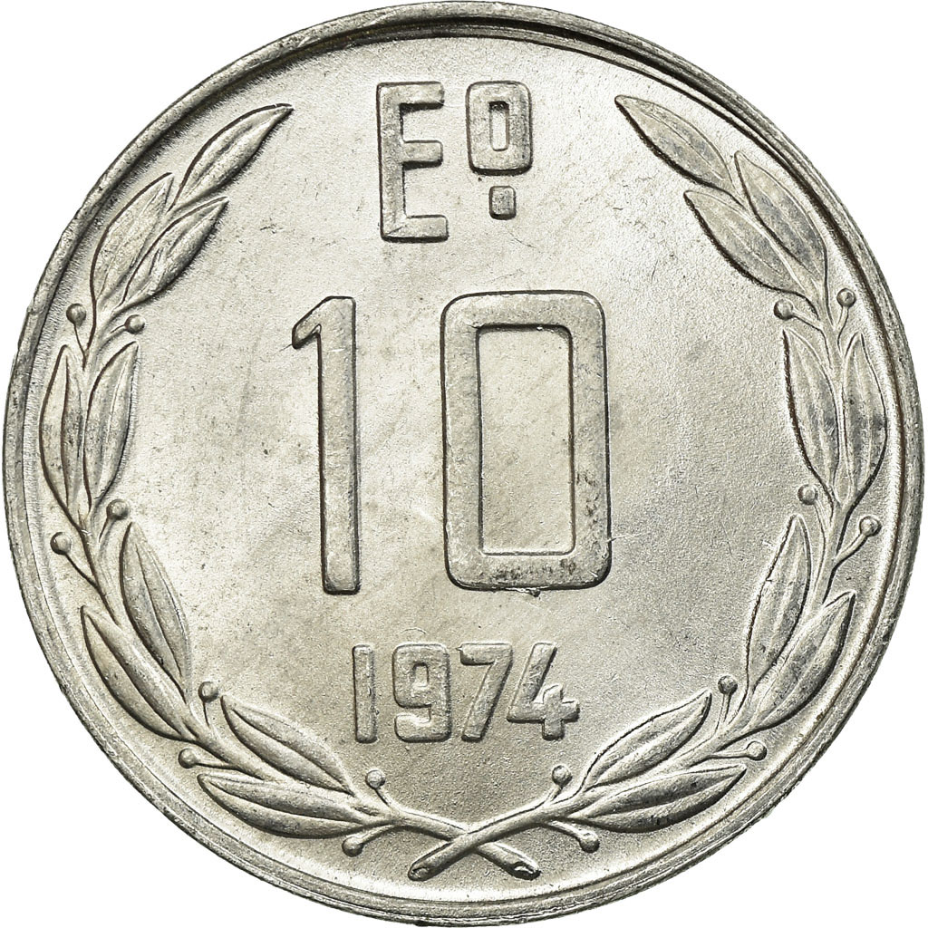 Coin, Chile, 10 Escudos, 1974, , Aluminum, KM:200 | South American Coins