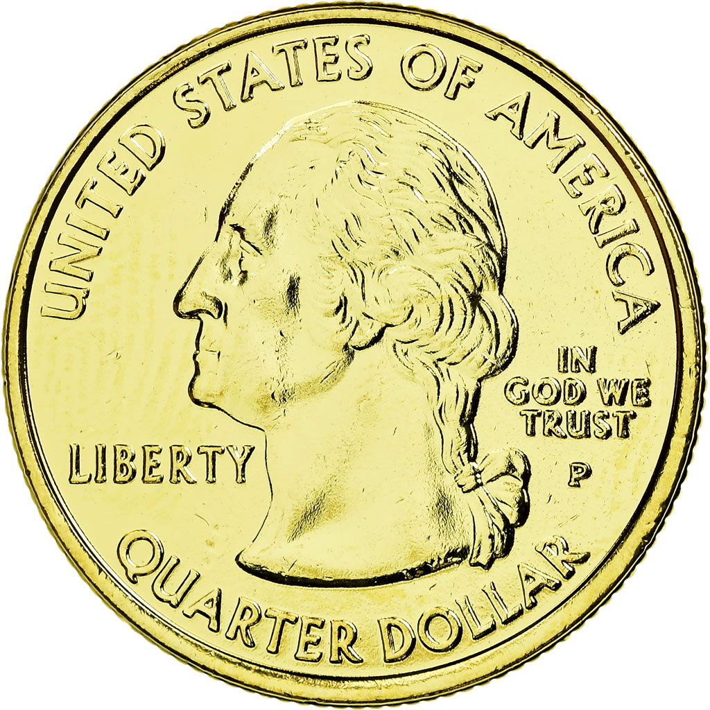 Coin, United States, Kentucky, Quarter, 2001, U.S. Mint, , Gold plated