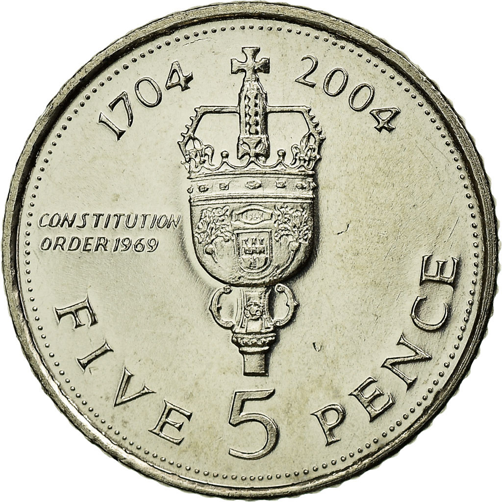 Coin, Gibraltar, Elizabeth II, Tercentenary 1704-2004, 5 Pence, 2004 ...