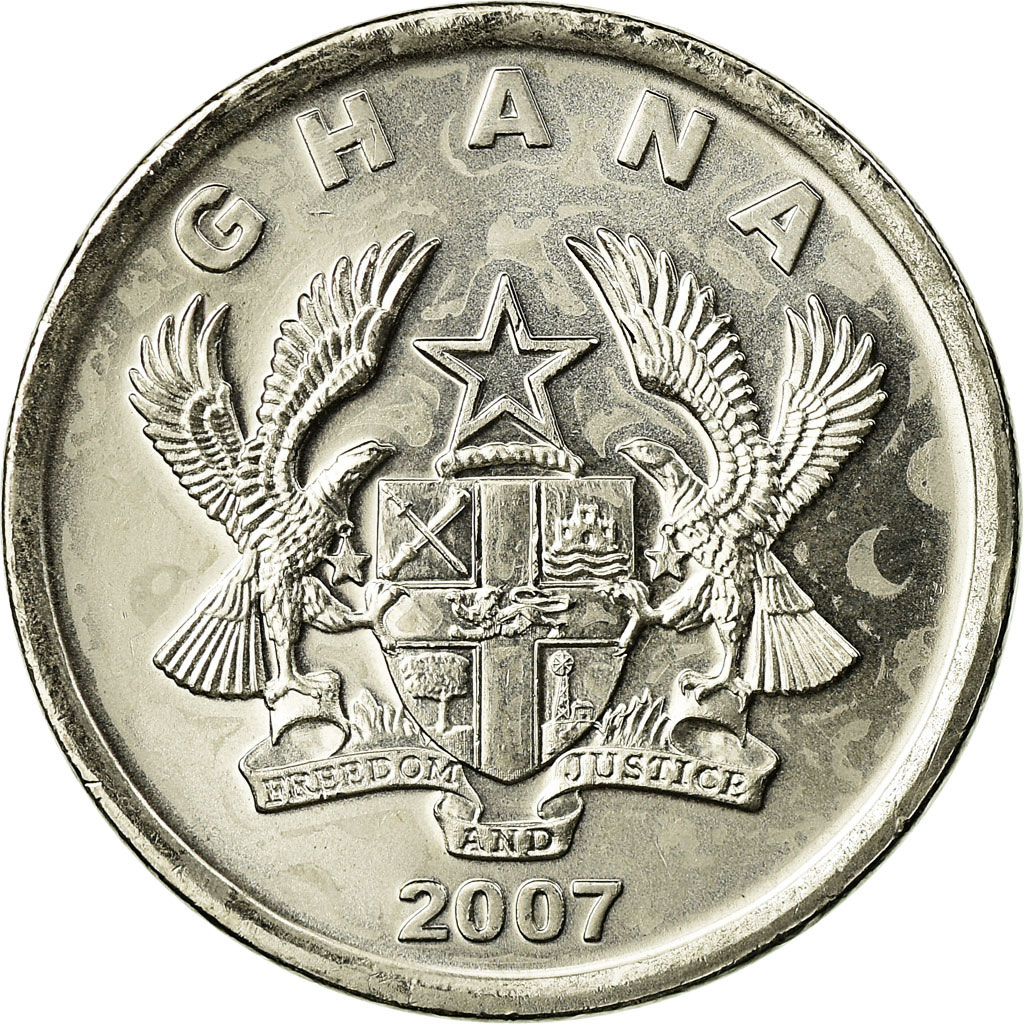 Coin, Ghana, 20 Pesewas, 2007, , Nickel plated steel, KM:40 | African Coins