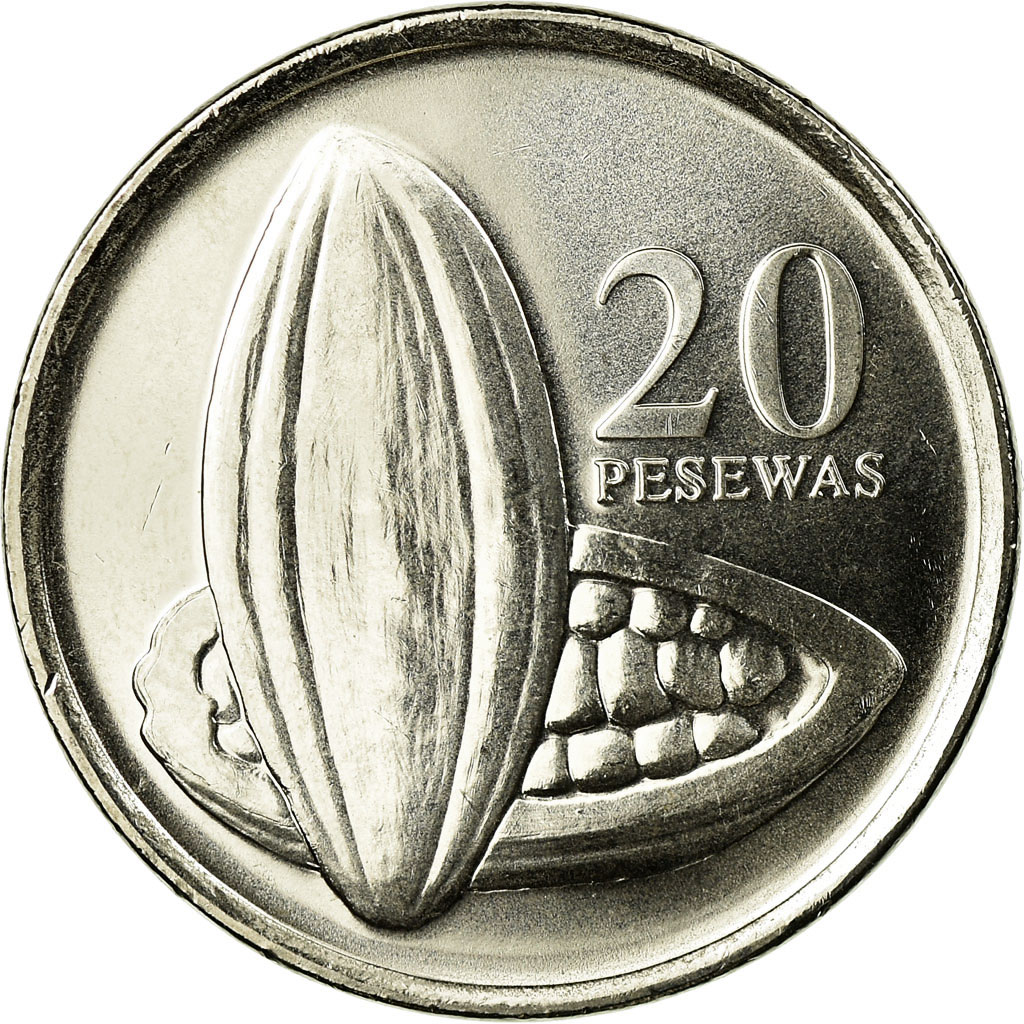 Coin, Ghana, 20 Pesewas, 2007, , Nickel plated steel, KM:40 | African Coins
