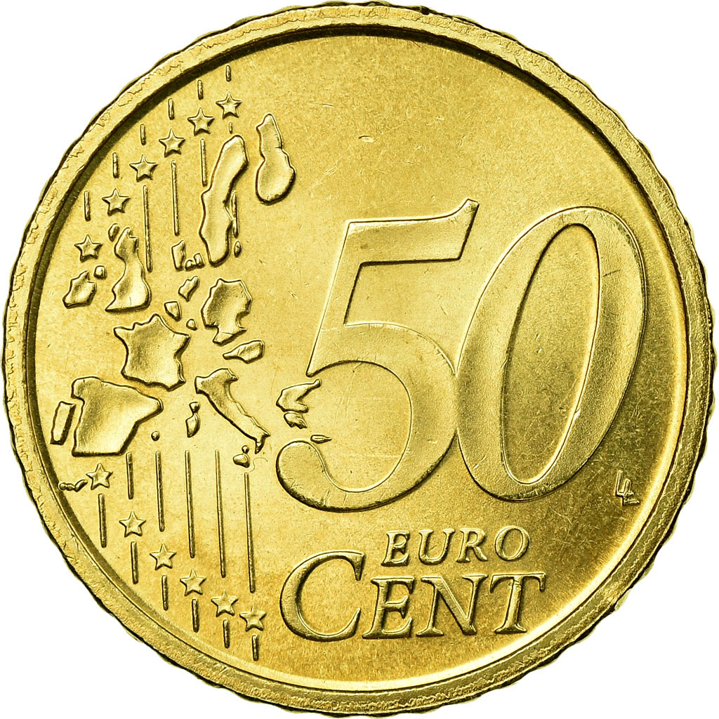 Spain, 50 Euro Cent, 2001, , Brass, KM:1045 | European Coins