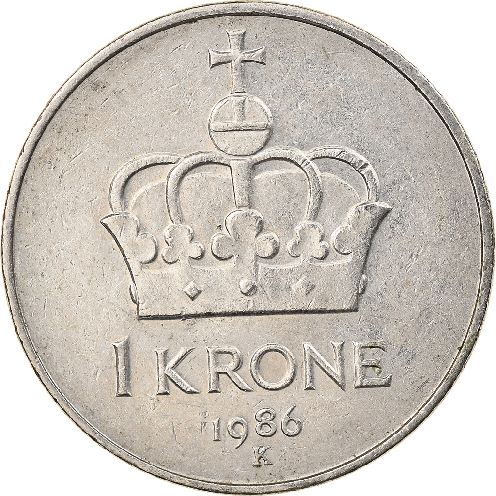 Coin, Norway, Olav V, Krone, 1986, , Copper-nickel, KM:419 | European Coins