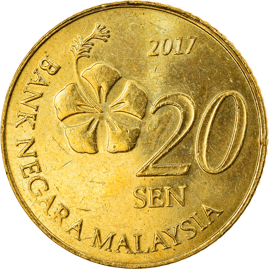 Coin, Malaysia, 20 Sen, 2017, , Nickel-brass | Asian and Middle Eastern ...