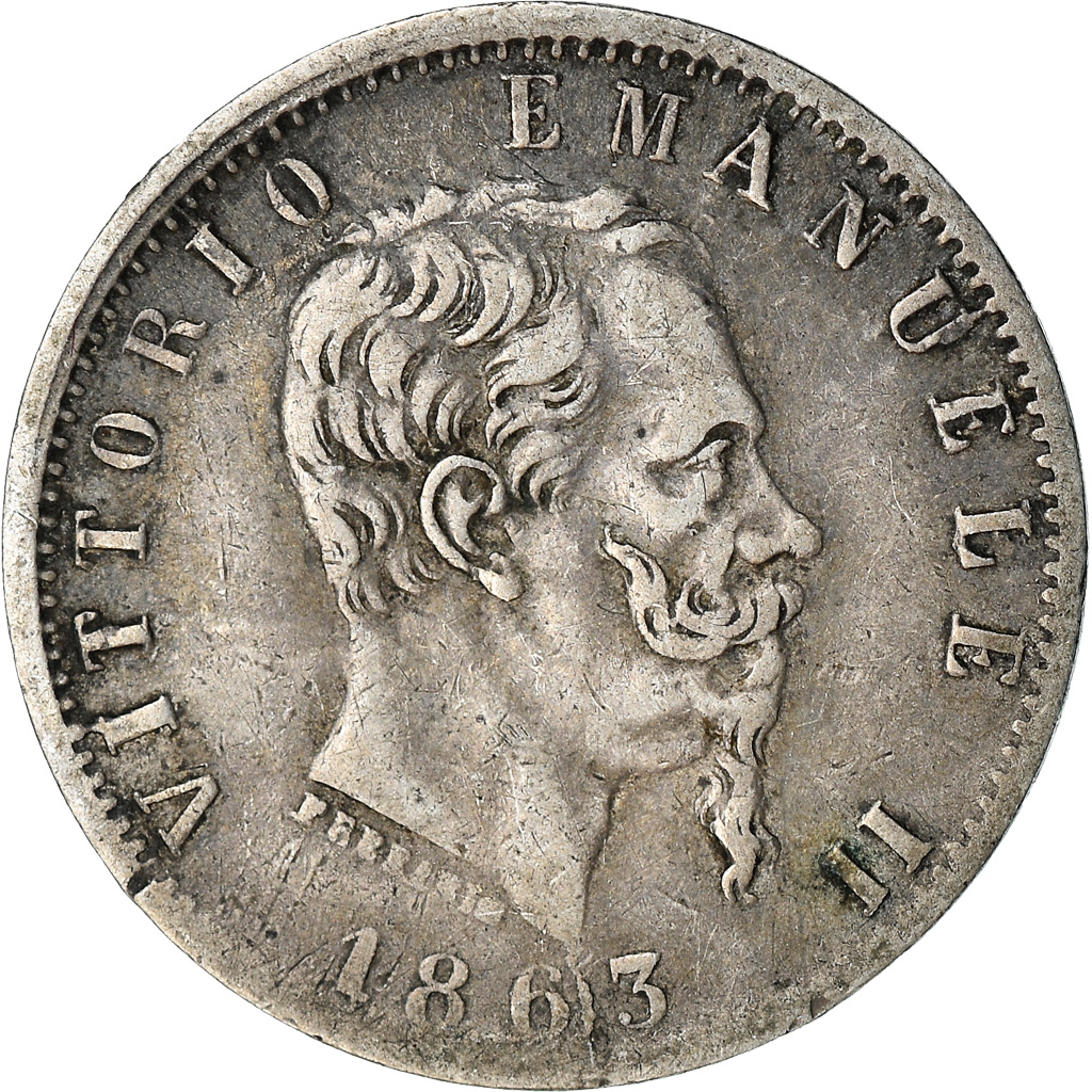 Coin, Italy, Vittorio Emanuele II, 20 Centesimi, 1863, Torino, VF(30-35)