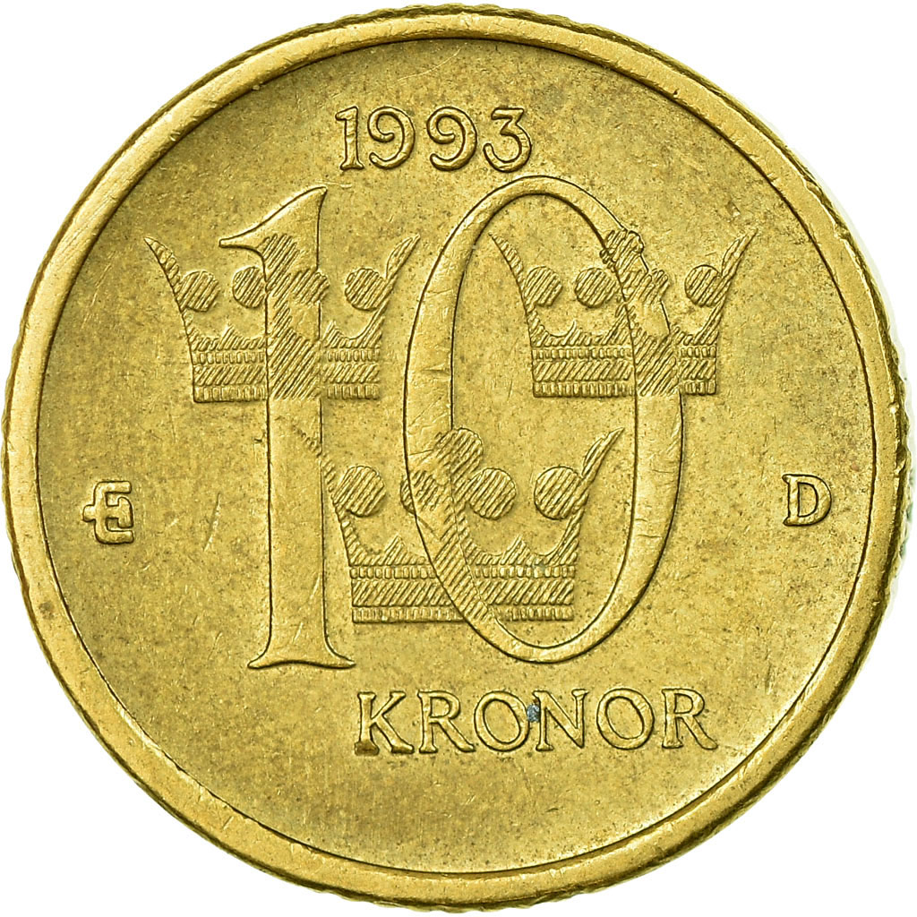 Coin, Sweden, Carl XVI Gustaf, 10 Kronor, 1993, , Copper-Aluminum-Zinc