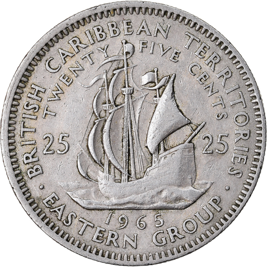 Coin, East Caribbean States, Elizabeth II, 25 Cents, 1965, | North ...