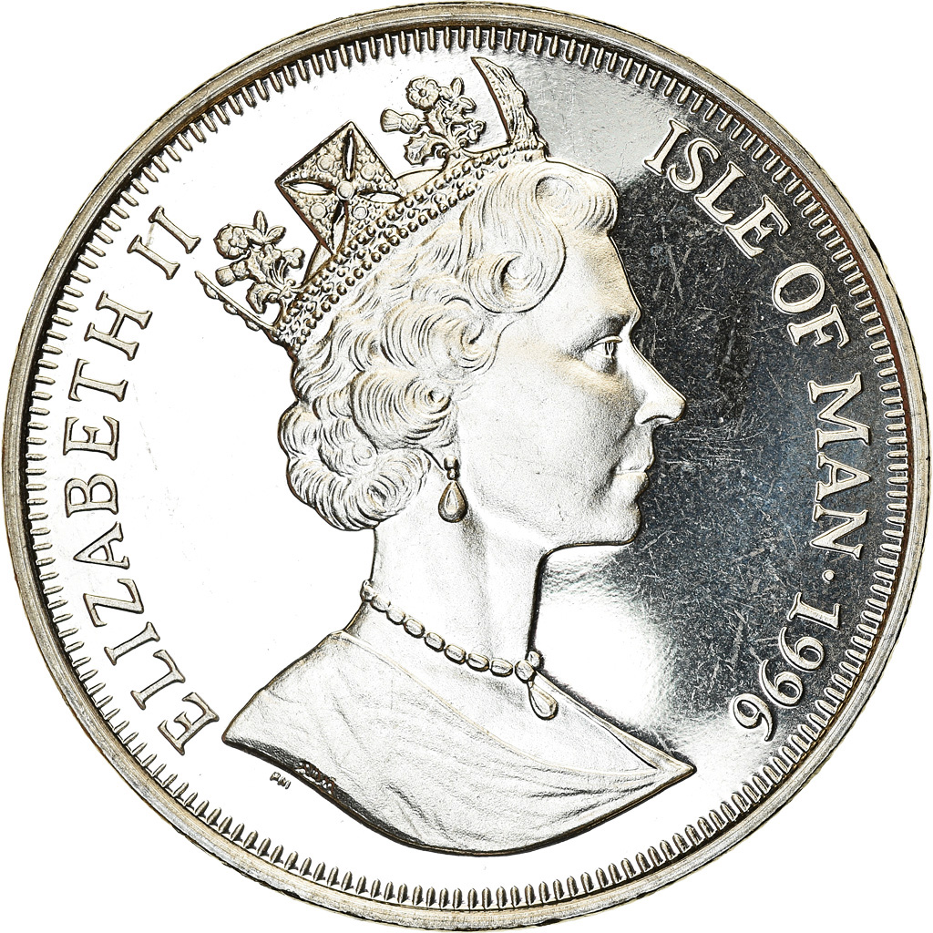 Coin, Isle of Man, Elizabeth II, Crown, 1996, Pobjoy Mint, Sir Francis ...