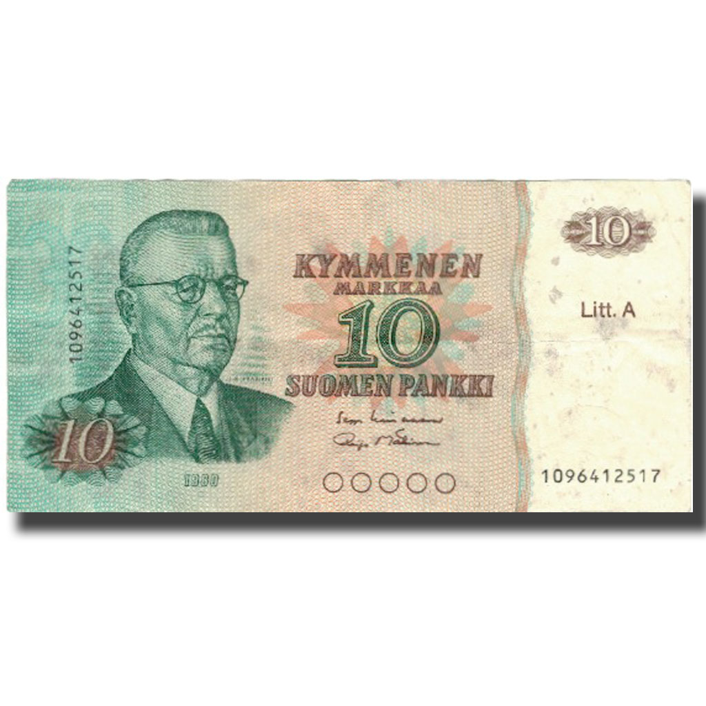 Banknote, Finland, 10 Markkaa, 1980, 1980, KM:104a, VF(20-25)