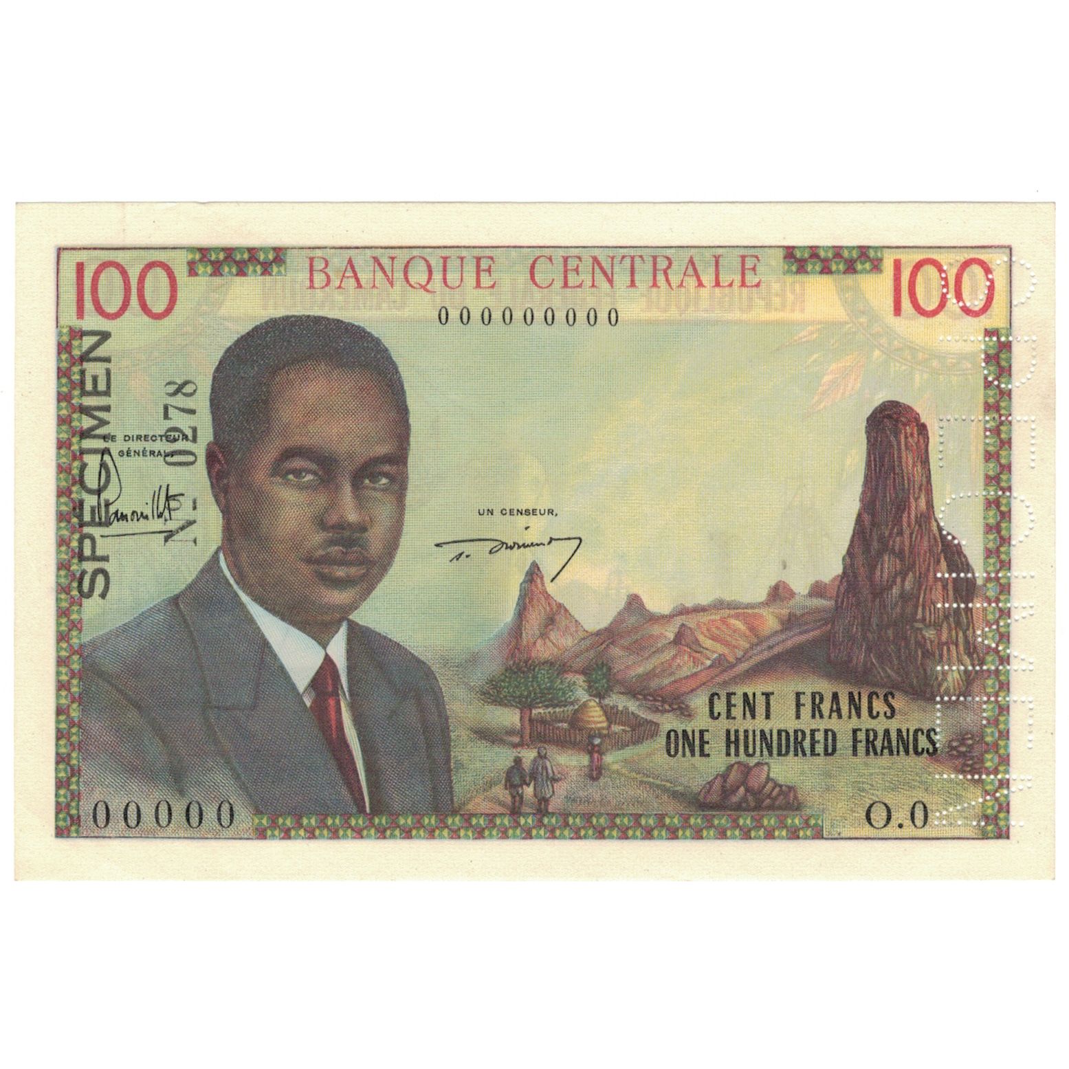 Banknote, Cameroon, 100 Francs, Specimen, KM:10s, UNC(64) | World Paper ...