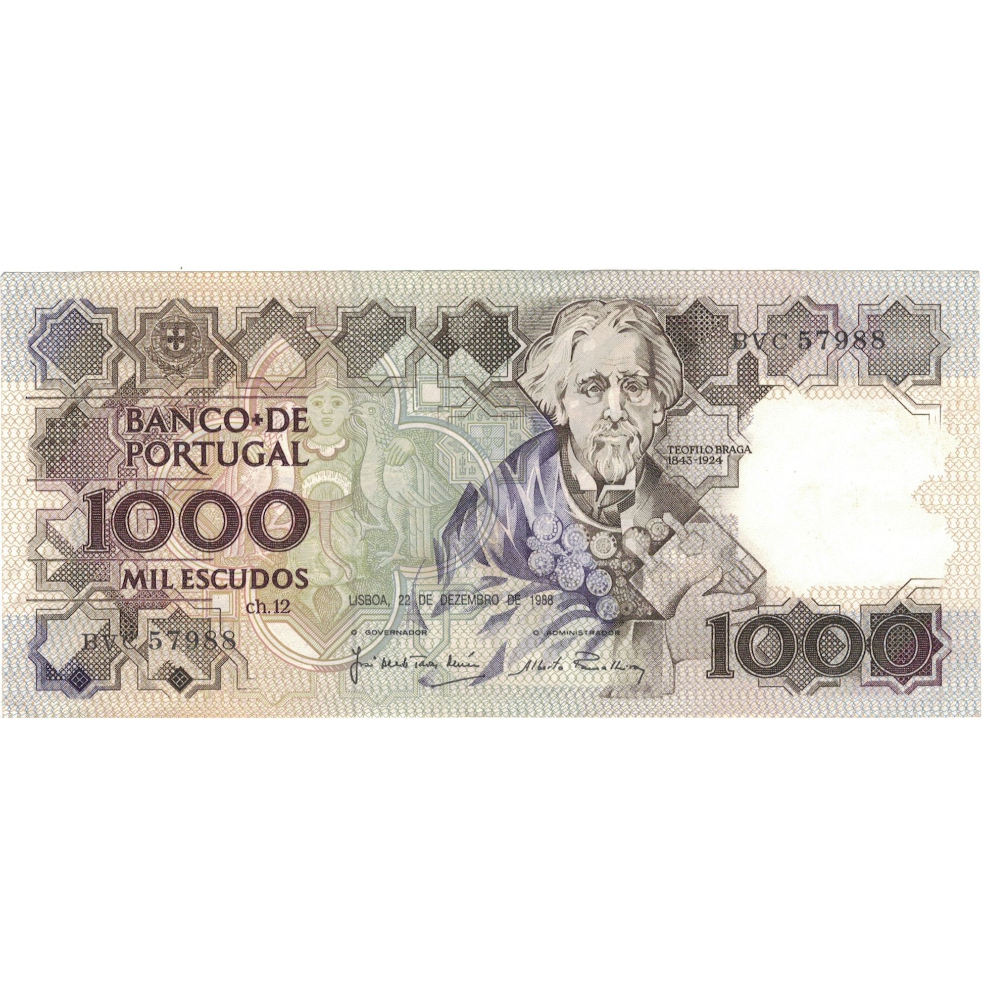 Banknote, Portugal, 1000 Escudos, 1988, 1988-12-22, KM:181e, UNC(60-62)