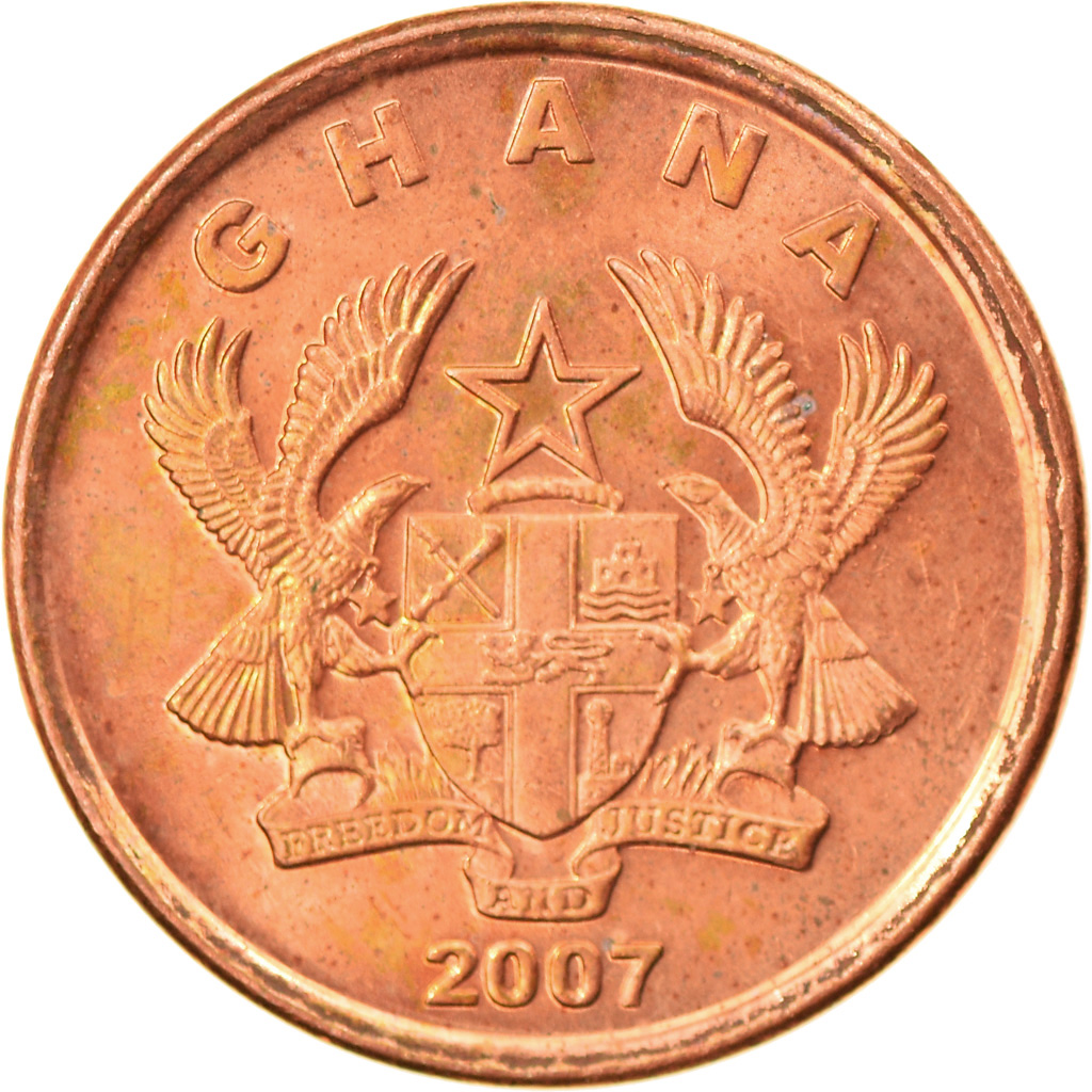 Coin, Ghana, Pesewa, 2007, , Copper Plated Steel, KM:37 | African Coins