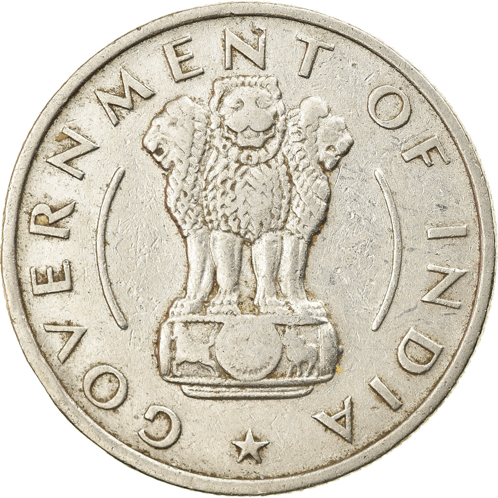 Coin, INDIA-REPUBLIC, 1/2 Rupee, 1956, Calcutta, , Nickel, KM:6.3