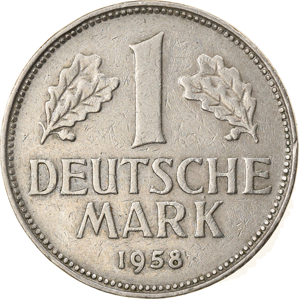 Coin, GERMANY - FEDERAL REPUBLIC, Mark, 1958, Karlsruhe, | European Coins