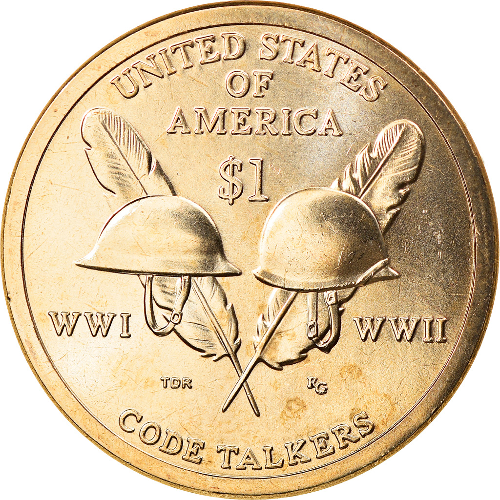 Coin, United States, Code Talkers, Dollar, 2016, U.S. Mint, , Brass