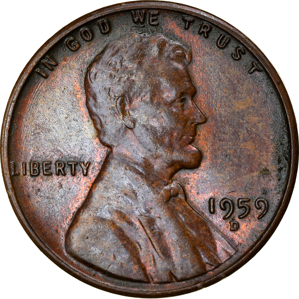 Coin, United States, Lincoln Cent, Cent, 1959, U.S. Mint, Denver,