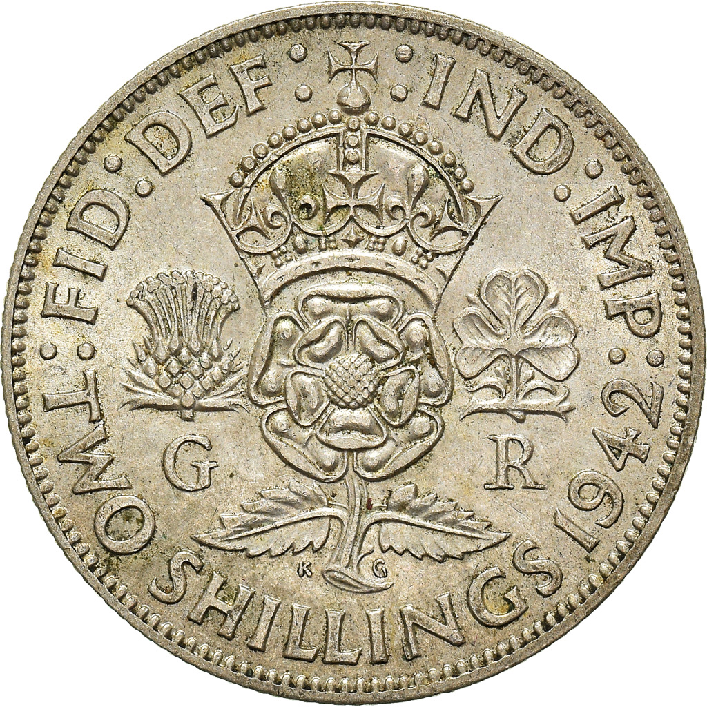 Coin, Great Britain, George VI, Florin, Two Shillings, 1942, , Silver