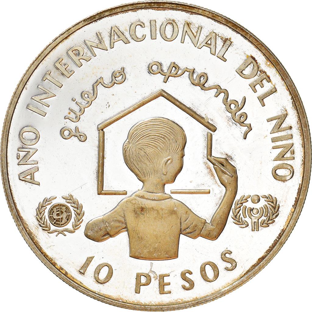 Coin, Dominican Republic, 10 Pesos, 1982, Dominican Republic Mint, Valcambi