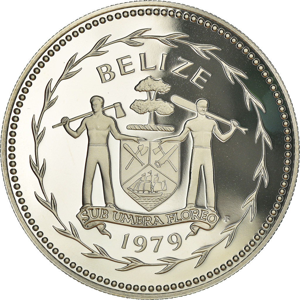 Coin, Belize, 5 Dollars, 1979, Franklin Mint, Proof, , Copper-nickel