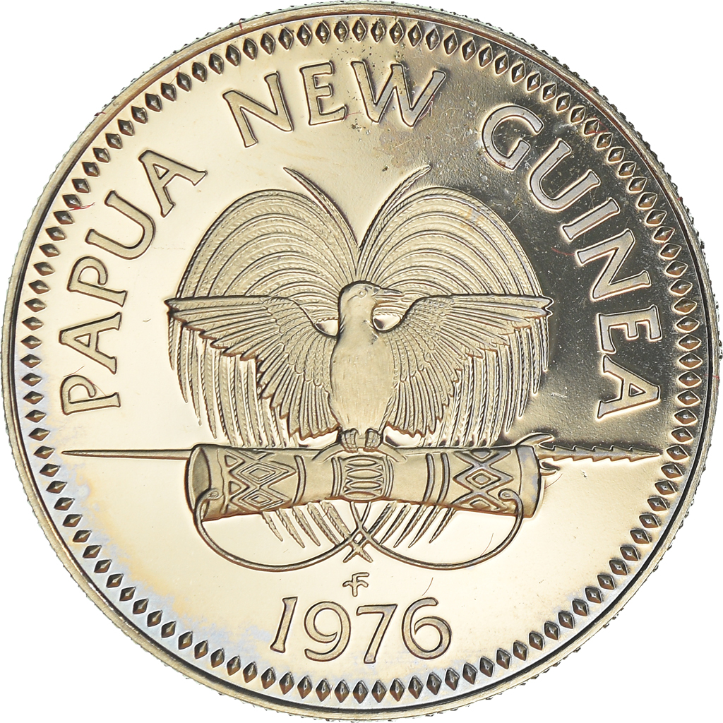 Coin, Papua New Guinea, 10 Toea, 1976, Franklin Mint, Proof, MS(65-70)