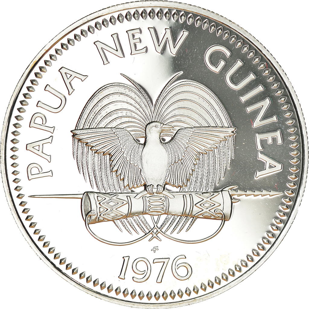 Coin, Papua New Guinea, 5 Kina, 1976, Franklin Mint, Proof, , Silver
