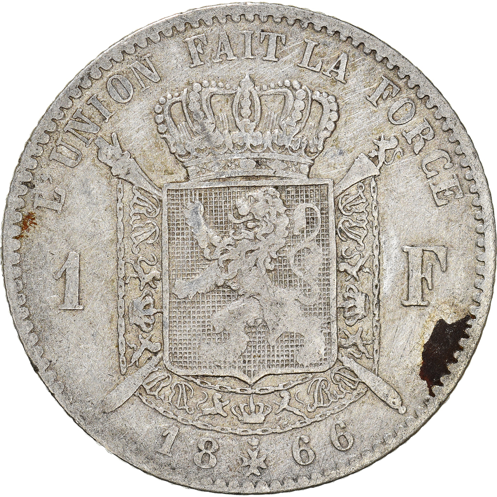 Coin, Belgium, Leopold II, Franc, 1866, , Silver, KM:28.1 | European Coins