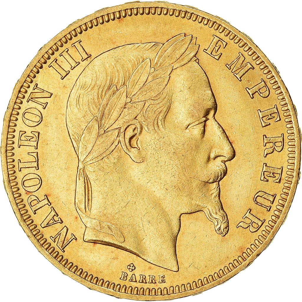 Coin, France, Napoleon III, 50 Francs, 1866, Strasbourg, , Gold