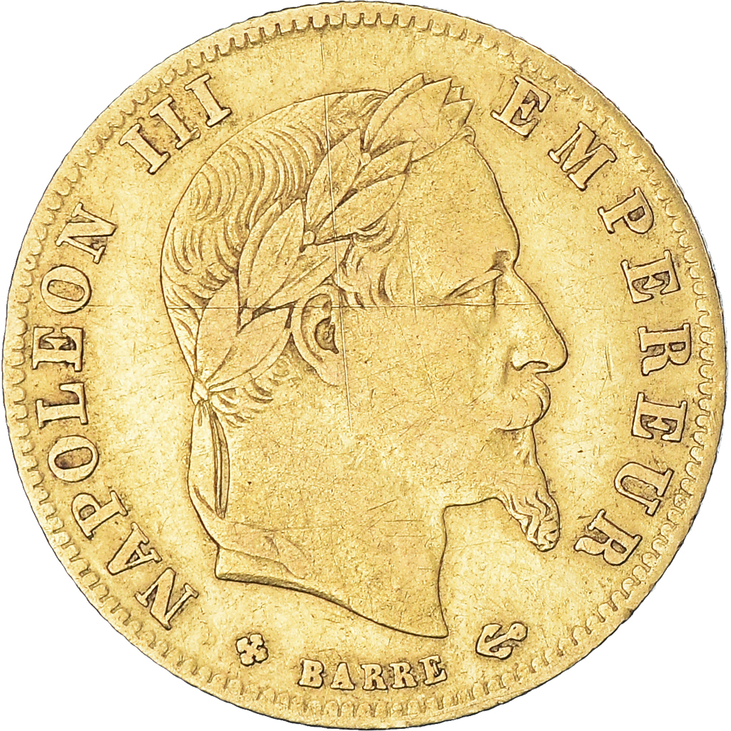 Coin, France, Napoleon III, 5 Francs, 1863, Strasbourg, , Gold