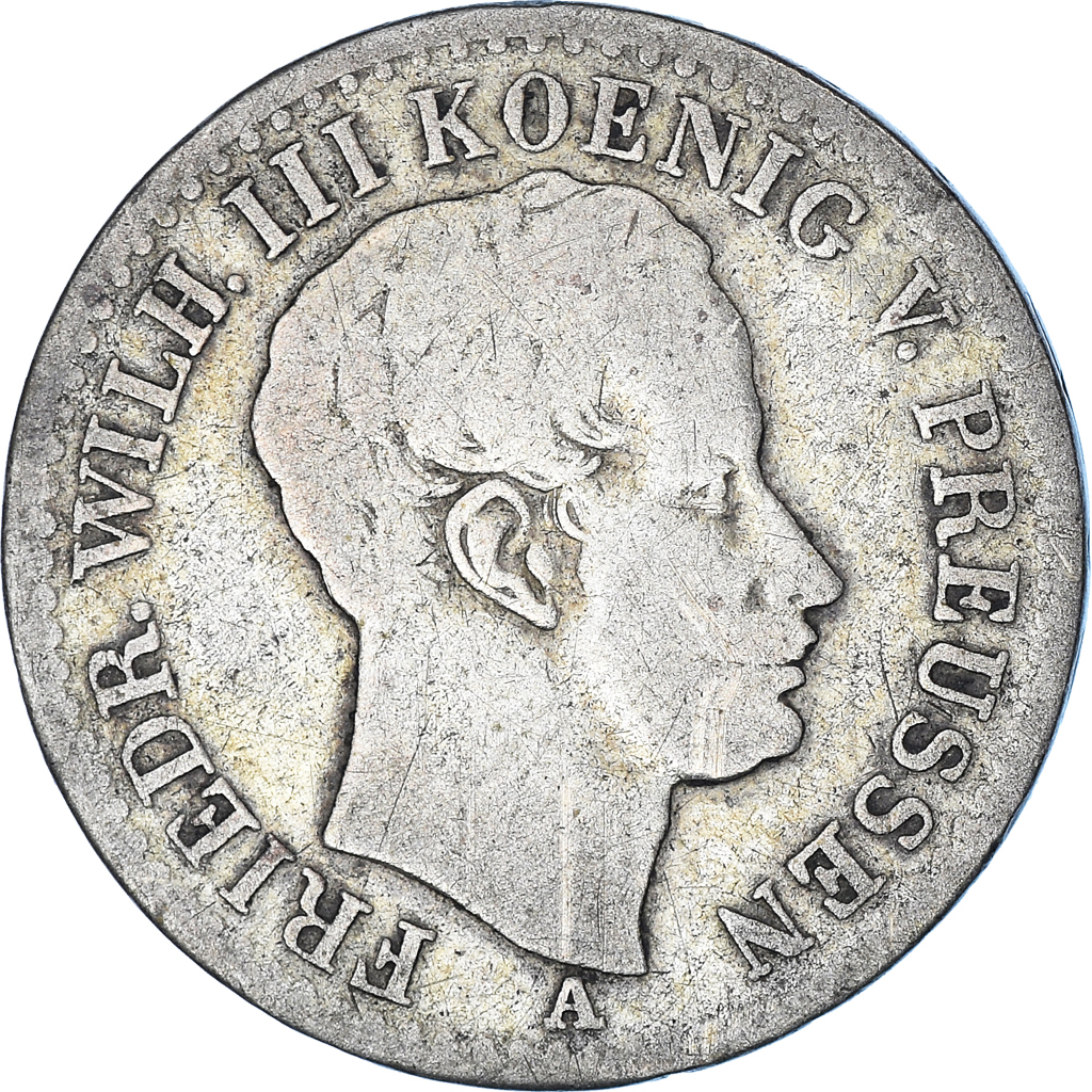Coin, German States, PRUSSIA, Friedrich Wilhelm III, 1/6 Thaler, 1823 ...