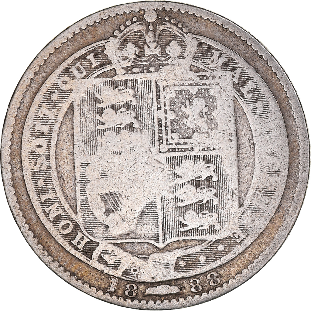Coin, Great Britain, Victoria, Shilling, 1888, , Silver, KM:761