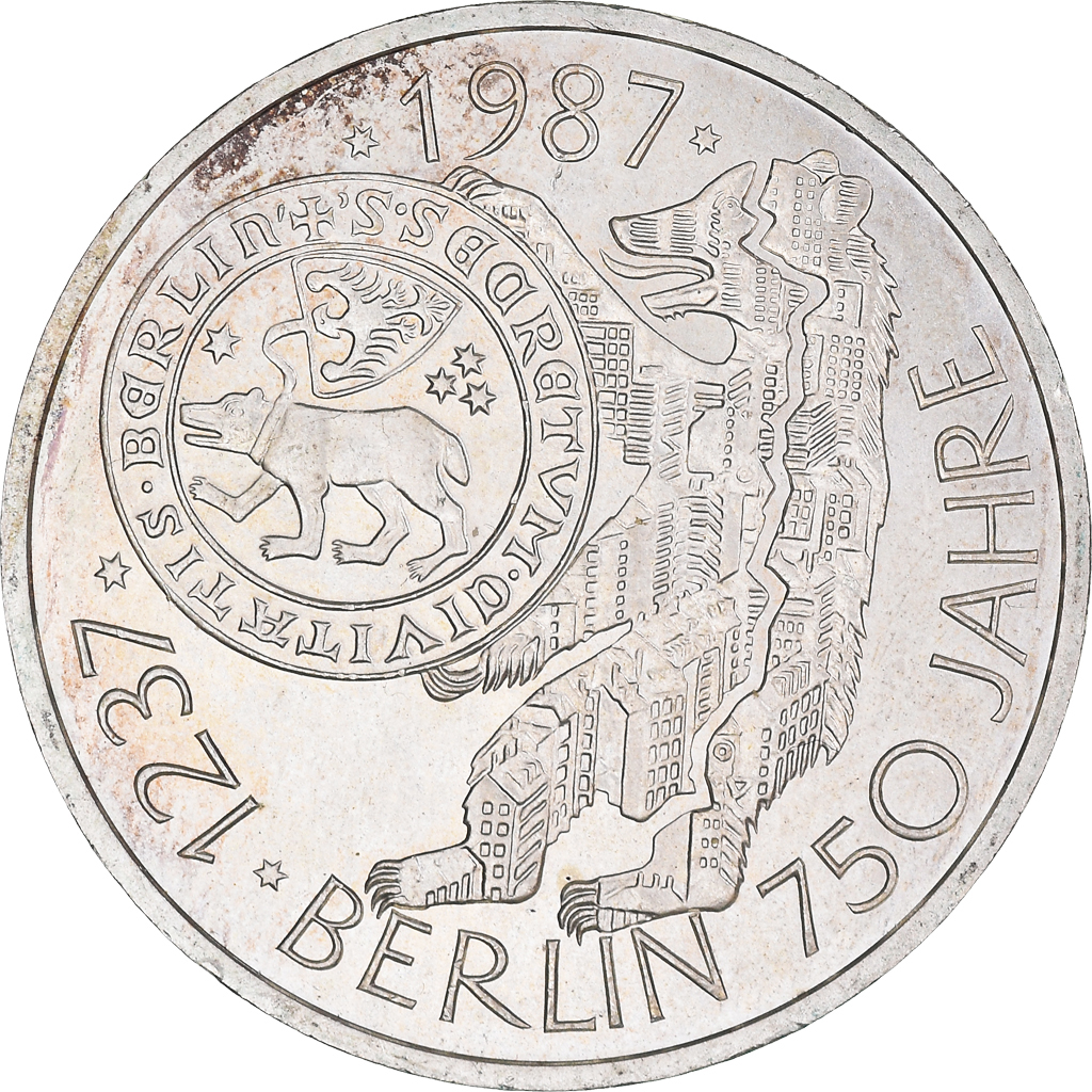 Coin, GERMANY - FEDERAL REPUBLIC, 10 Mark, 1987, Hamburg, Germany,
