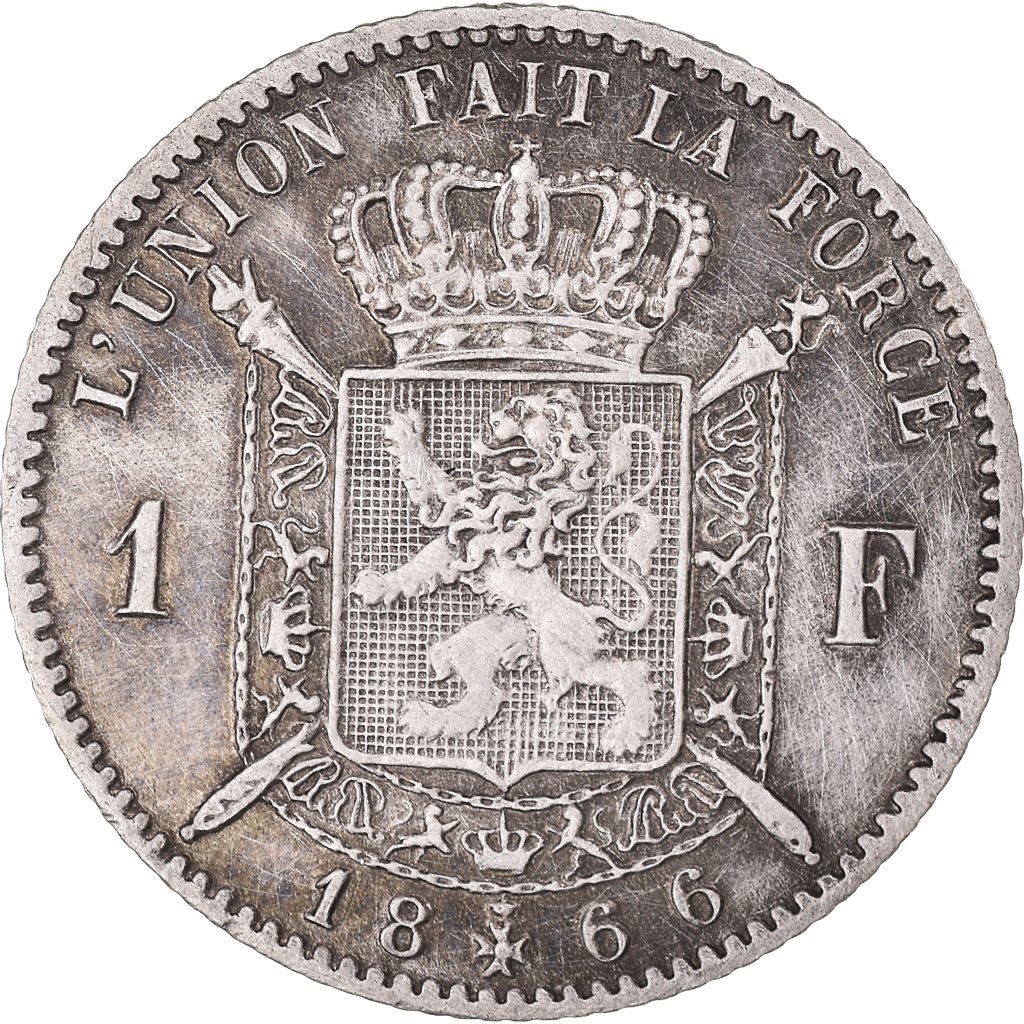 Coin, Belgium, Leopold II, Franc, 1866, , Silver, KM:28.1 | European Coins