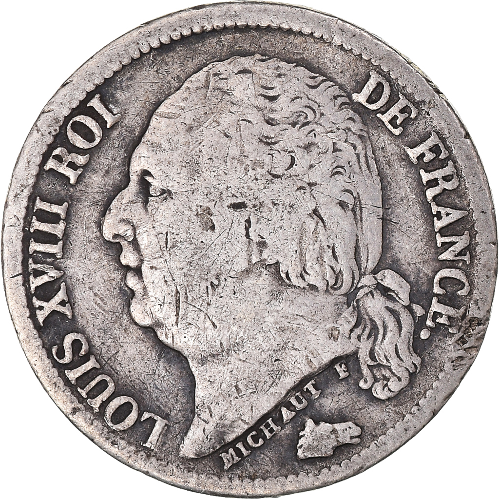 Coin, France, Louis XVIII, 1/2 Franc, 1822, Paris, , Silver, KM:708.1