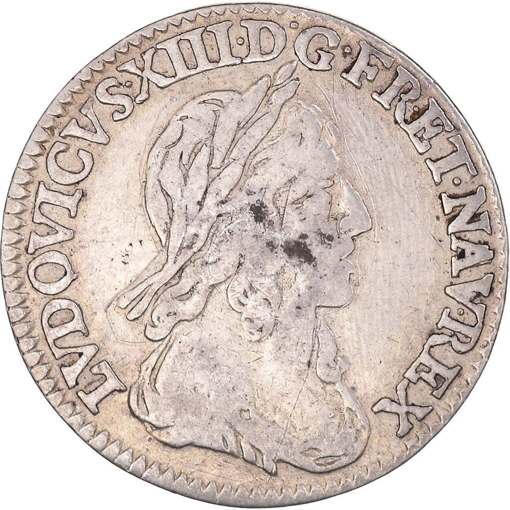 Coin, France, Louis XIII, 1/12 Ecu, 1643, Paris, , Silver, Gadoury:46