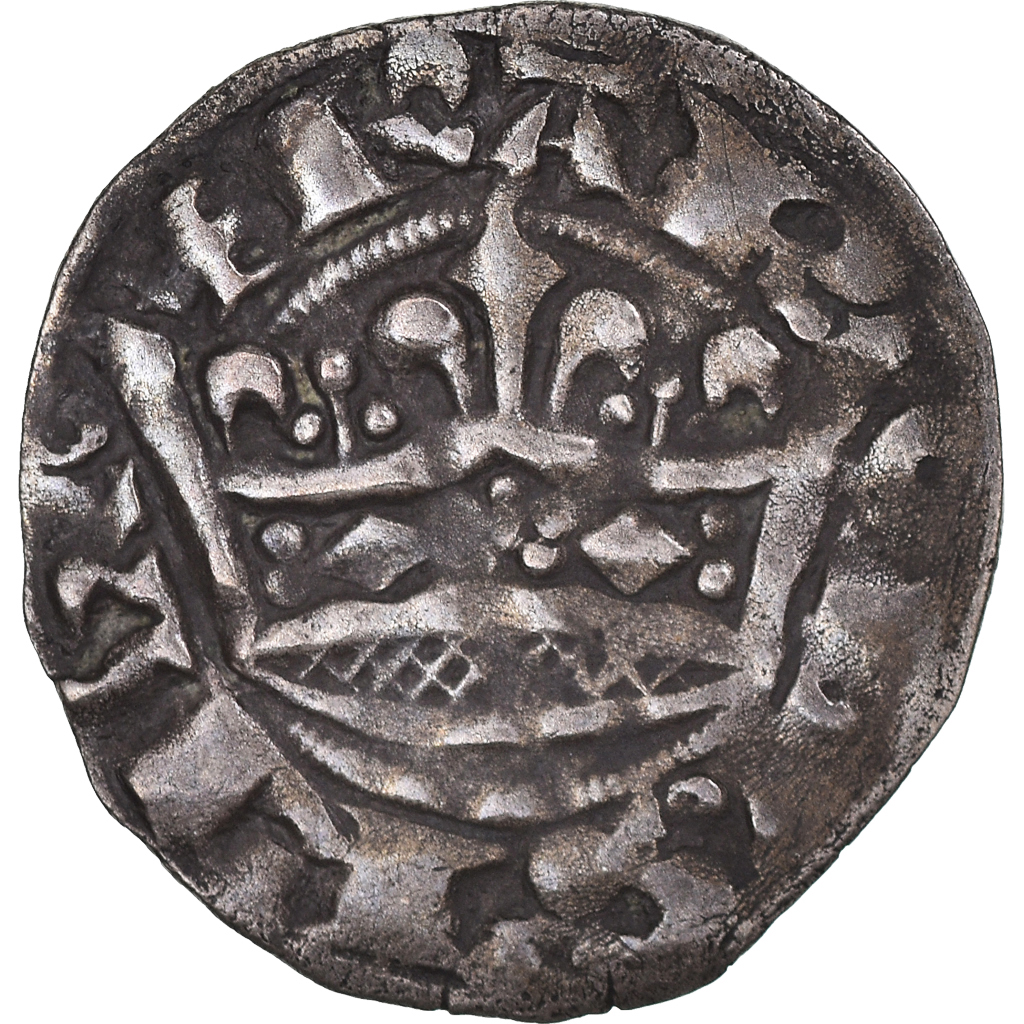 Coin, France, Charles IV, Double Parisis, , Billon, Duplessy:244