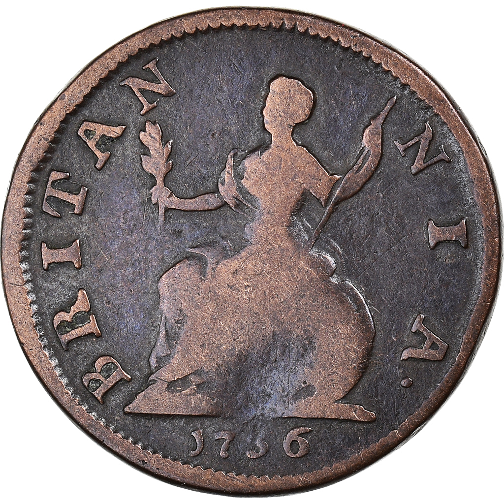 Coin, Great Britain, George II, Farthing, 1736, , Copper, KM:572