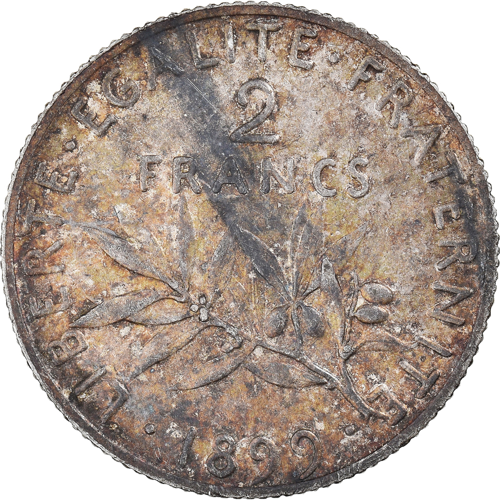Coin, France, Semeuse, 2 Francs, 1899, Paris, , Silver, KM:845.1