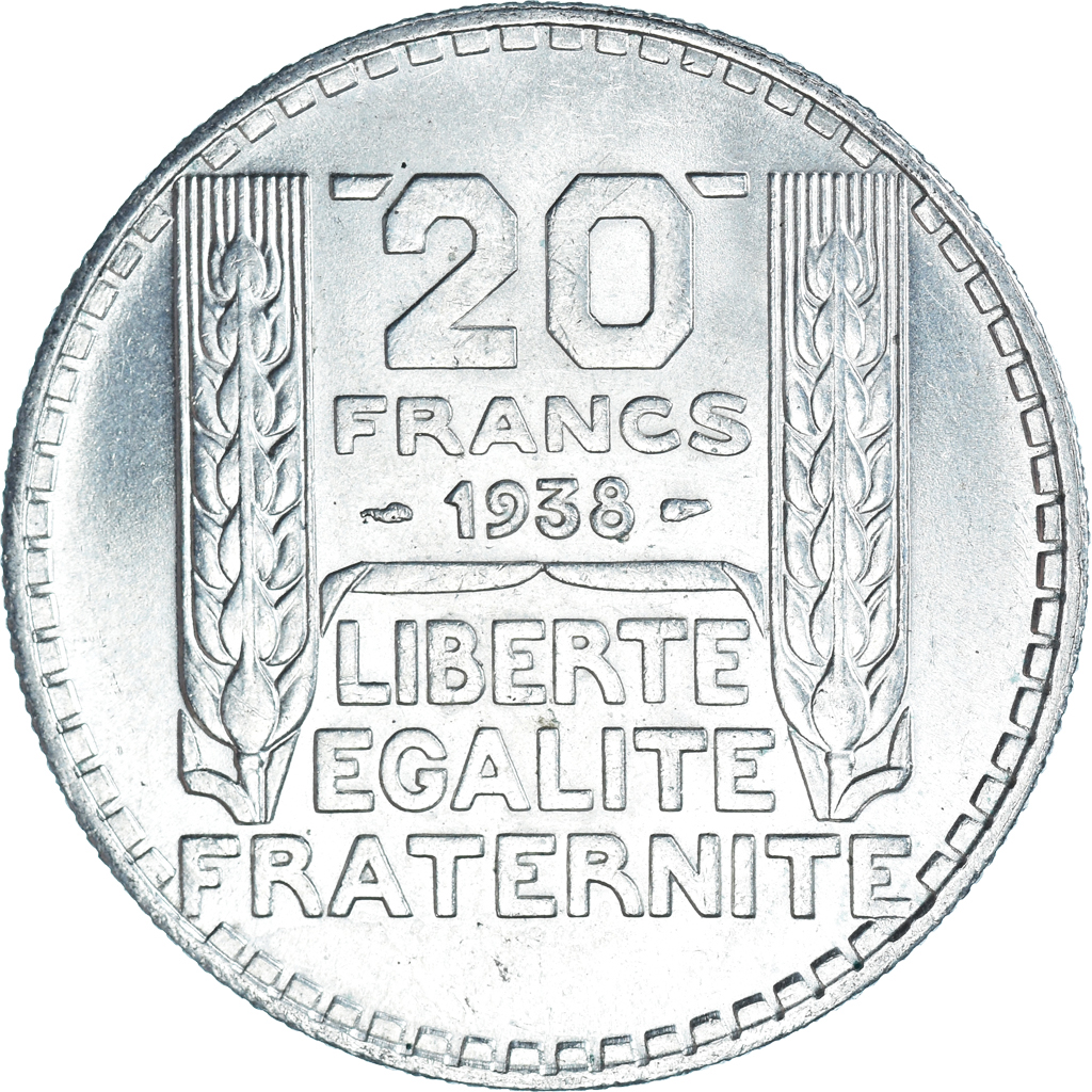 Coin, France, Turin, 20 Francs, 1938, Paris, , Silver, KM:879