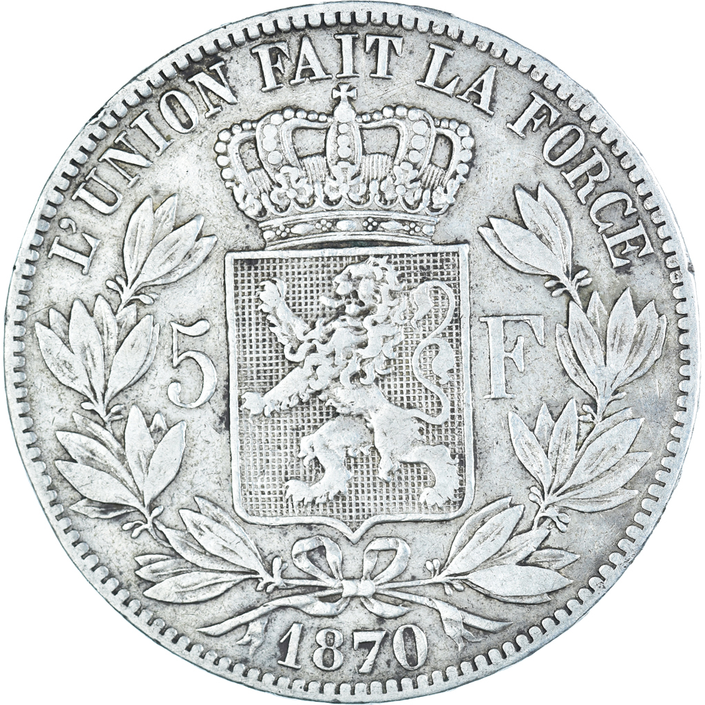 Coin, Belgium, Leopold II, 5 Francs, 5 Frank, 1870, , Silver, KM:24